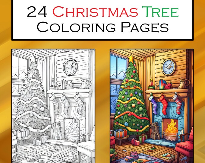 Digital Christmas Coloring Pages for Adults, Kids, Gifts, Christmas ...