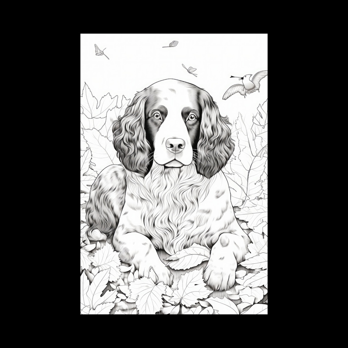English Springer Spaniel Coloring Pages: 33 Dog Illustrations ...