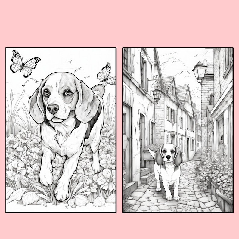 50 Beagle Coloring Pages, Printable PDF Dog Coloring Pages, Beagle ...