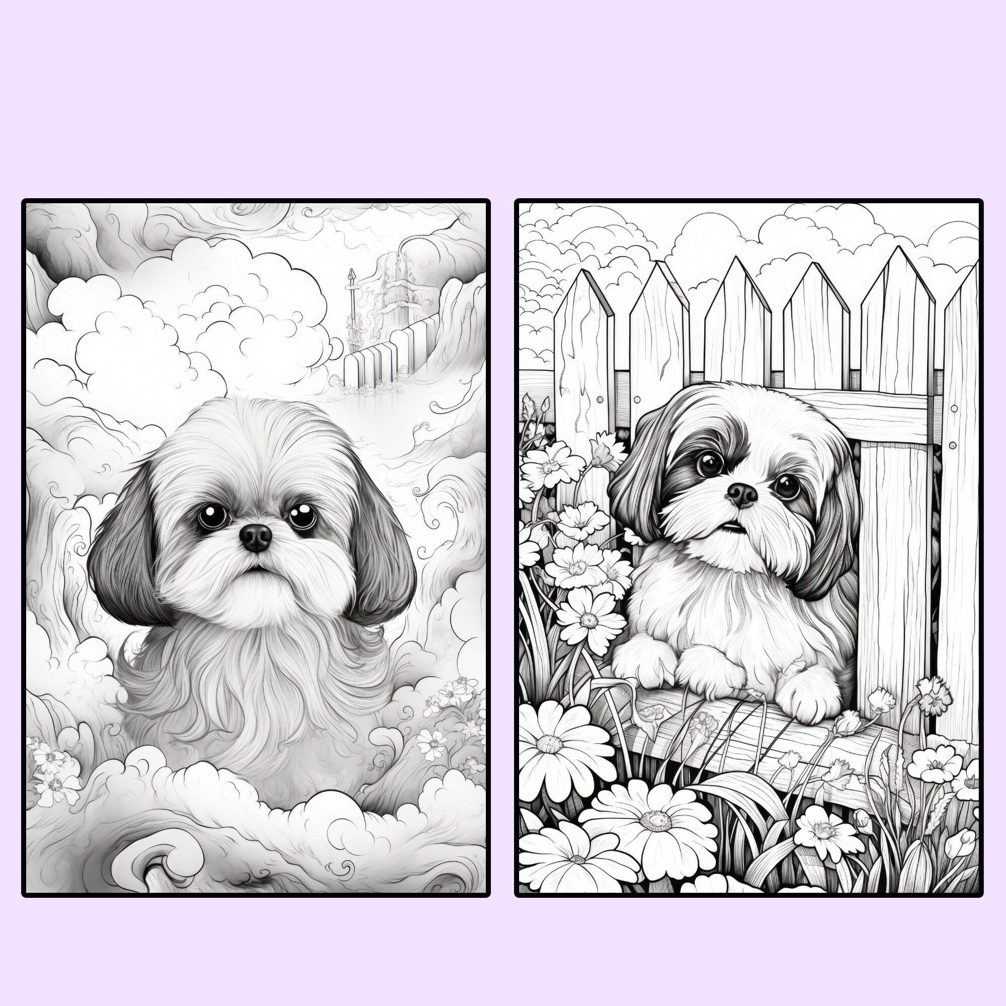 50 Shih Tzu Coloring Pages, Printable PDF Dog Coloring Pages, Shih Tzu ...