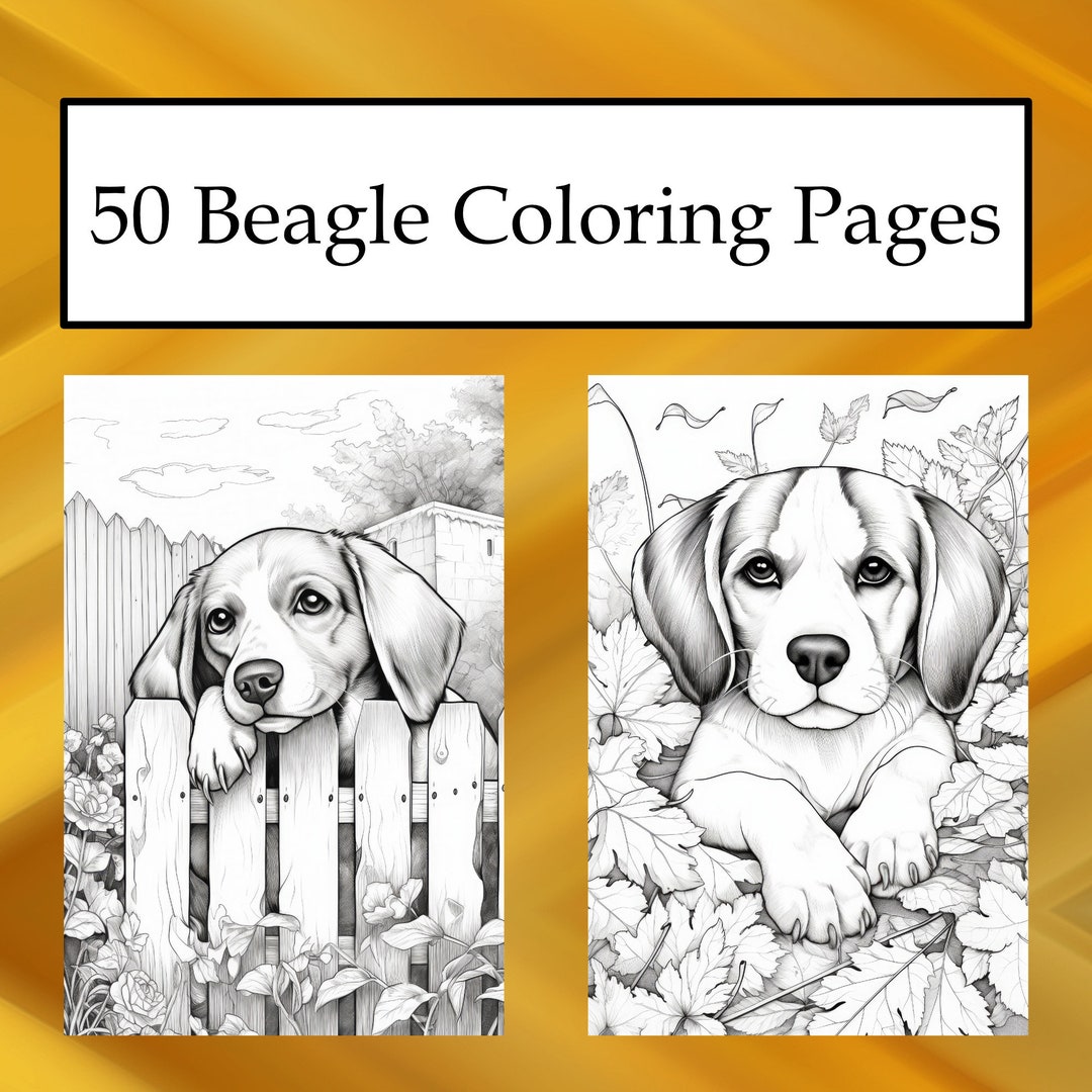 50 Beagle Coloring Pages, Printable PDF Dog Coloring Pages, Beagle ...