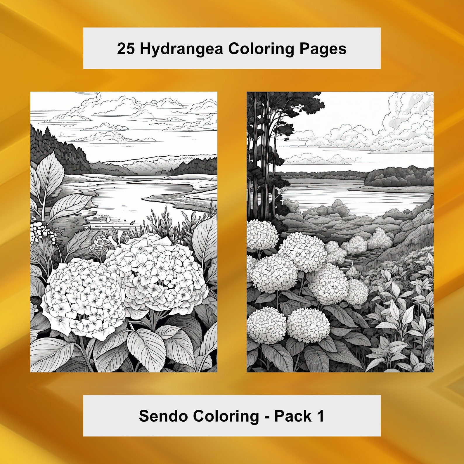 Hydrangea Coloring Pages: 25 Printable Flower Designs (PDF) - Etsy