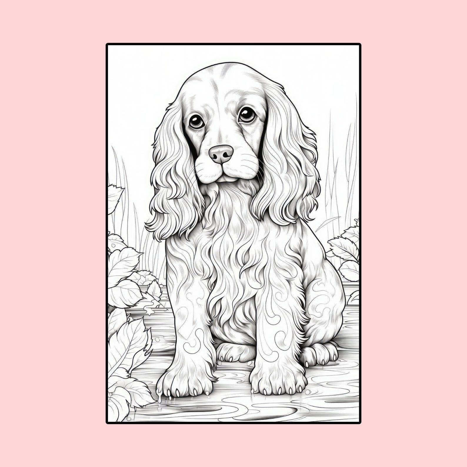 Cocker Spaniel Coloring Pages: 21 Printable Dog Illustrations (PDF) - Etsy