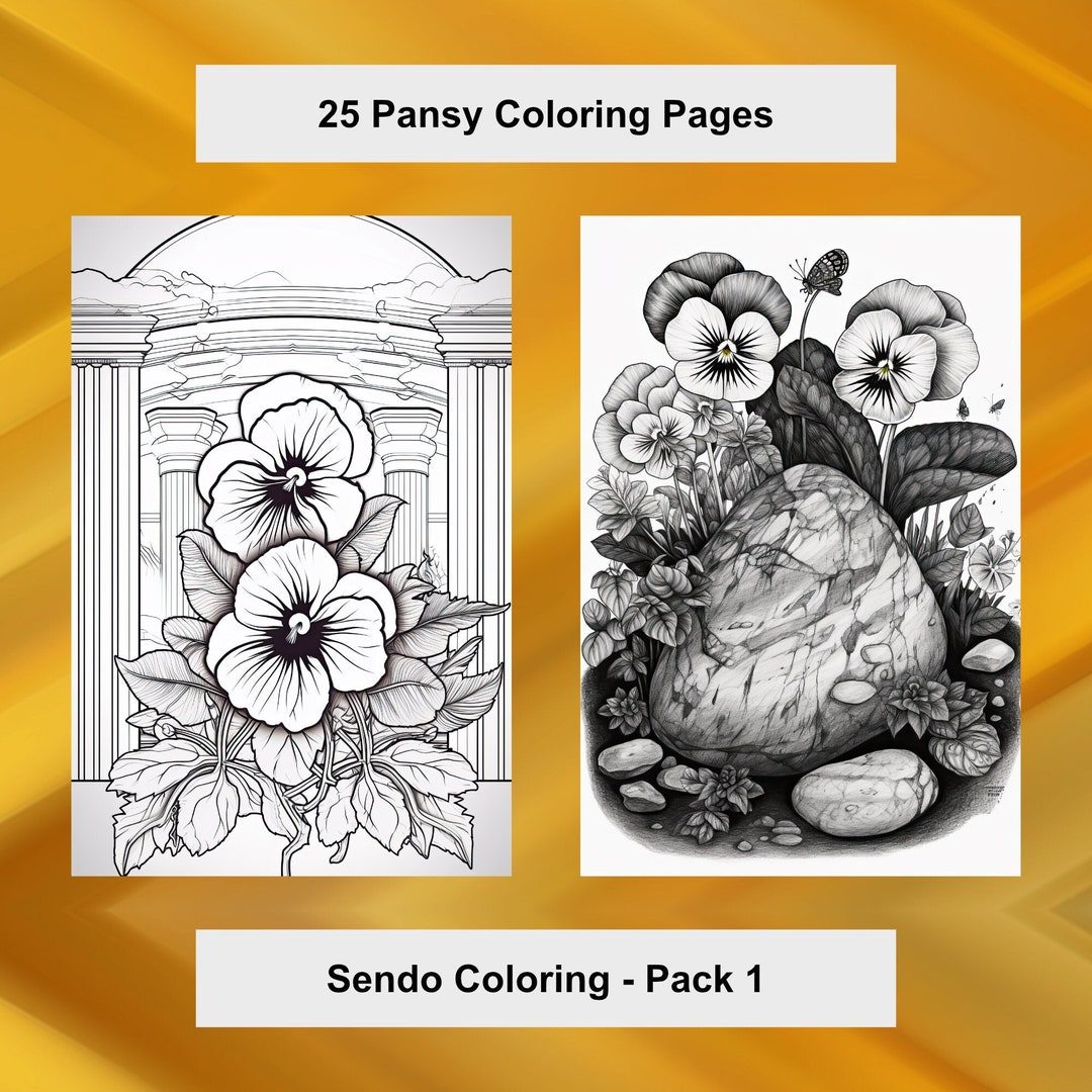 Pansy Flower Coloring Pages: 25 Printable Designs (PDF) - Etsy