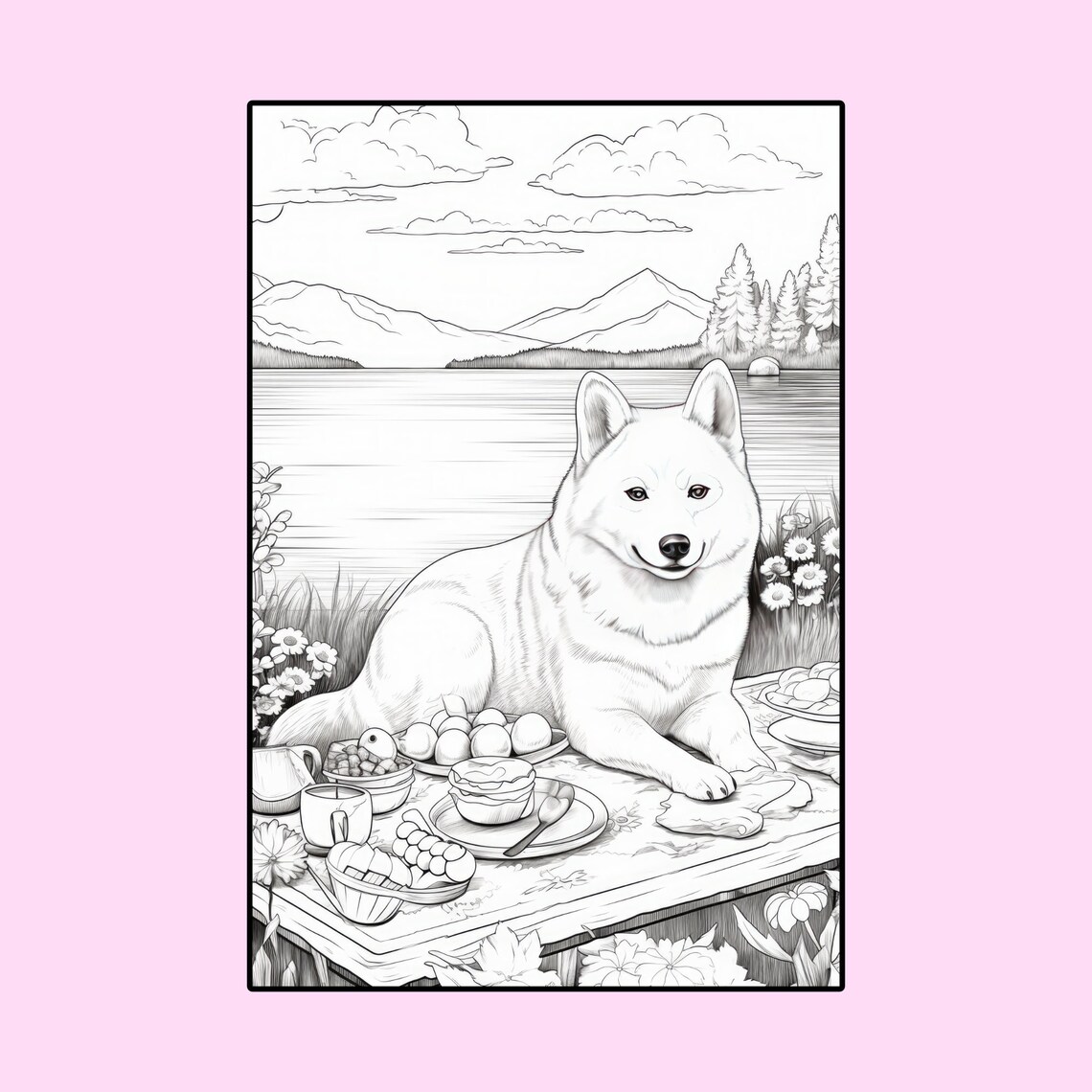 Shiba Inu Coloring Pages: 15 Printable Dog Illustrations (PDF) - Etsy