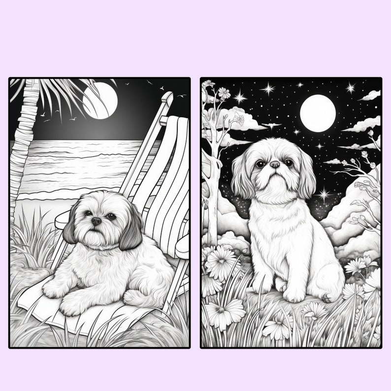 50 Shih Tzu Coloring Pages: Printable Dog Art (PDF Download) - Etsy ...