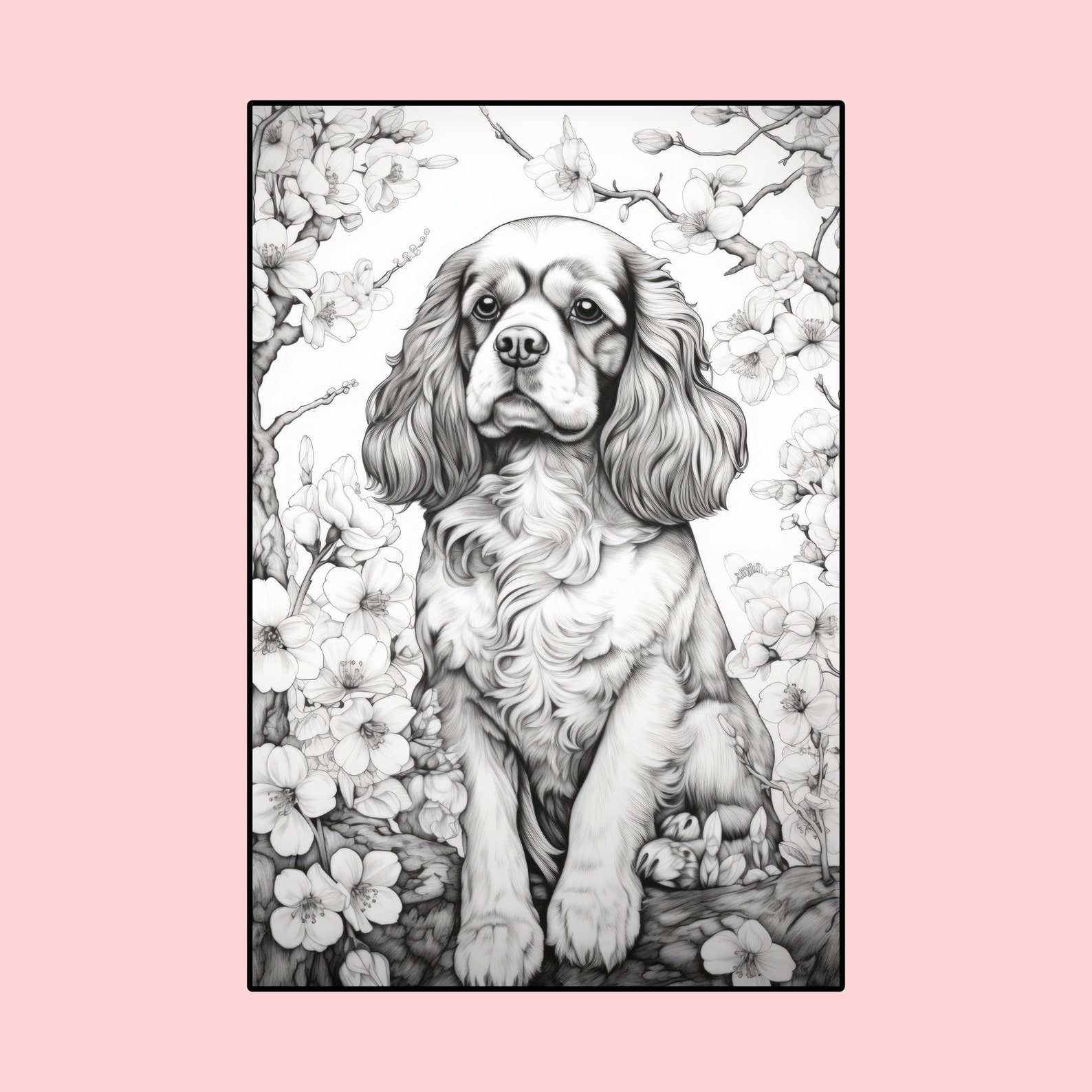 Cocker Spaniel Coloring Pages: 21 Printable Dog Illustrations (PDF) - Etsy