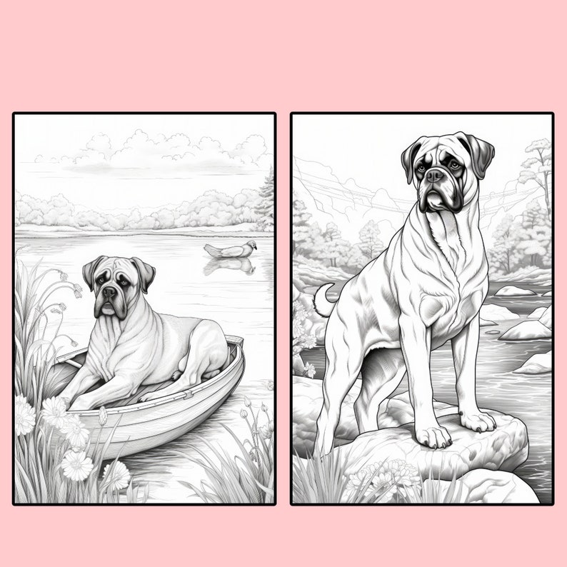 50 Boxer Coloring Pages, Printable PDF Dog Coloring Pages, Boxer ...