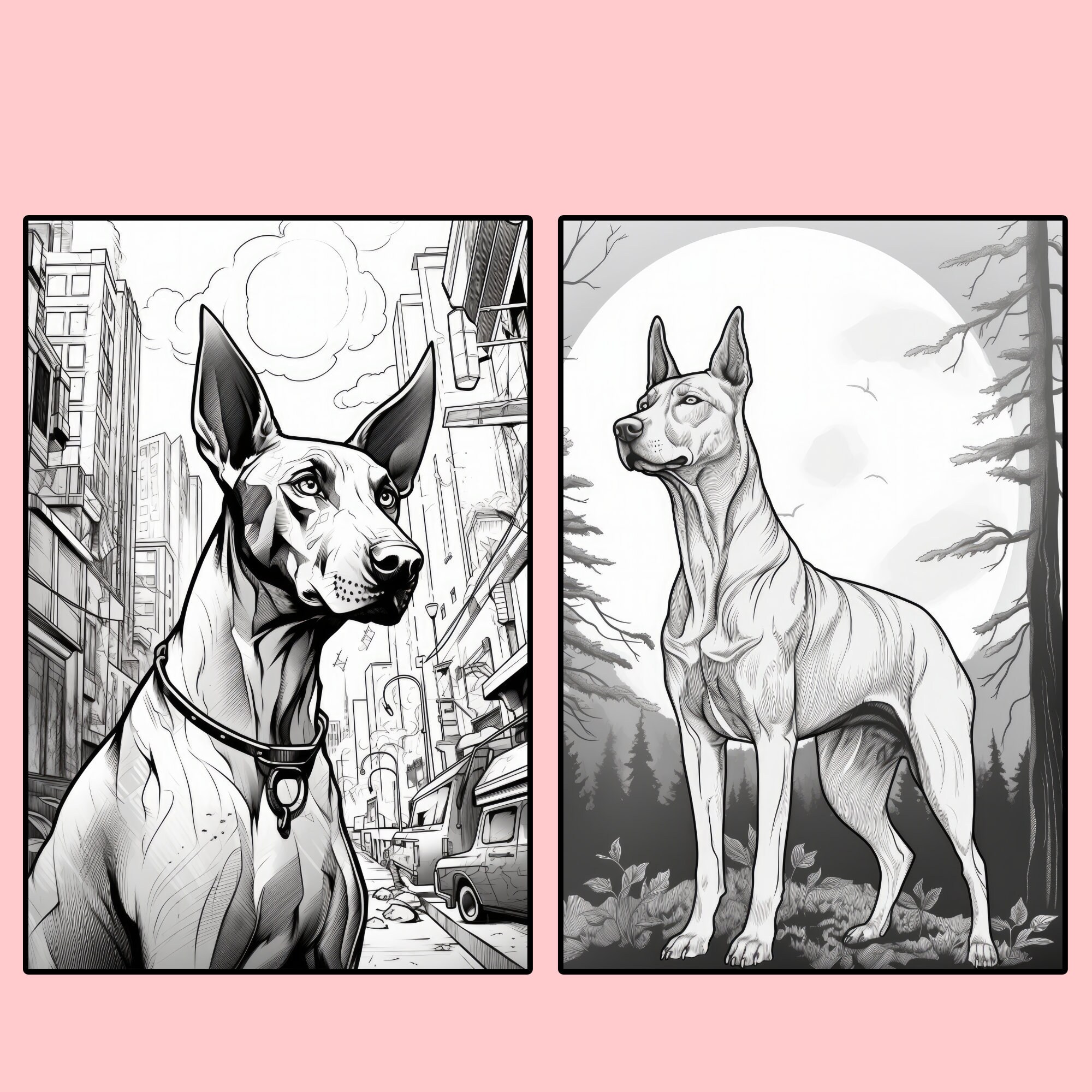 50 Doberman Coloring Pages, Printable PDF Dog Coloring Pages, Doberman ...