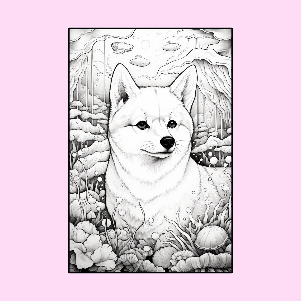 Shiba Inu Coloring Pages: 15 Printable Dog Illustrations (PDF) - Etsy