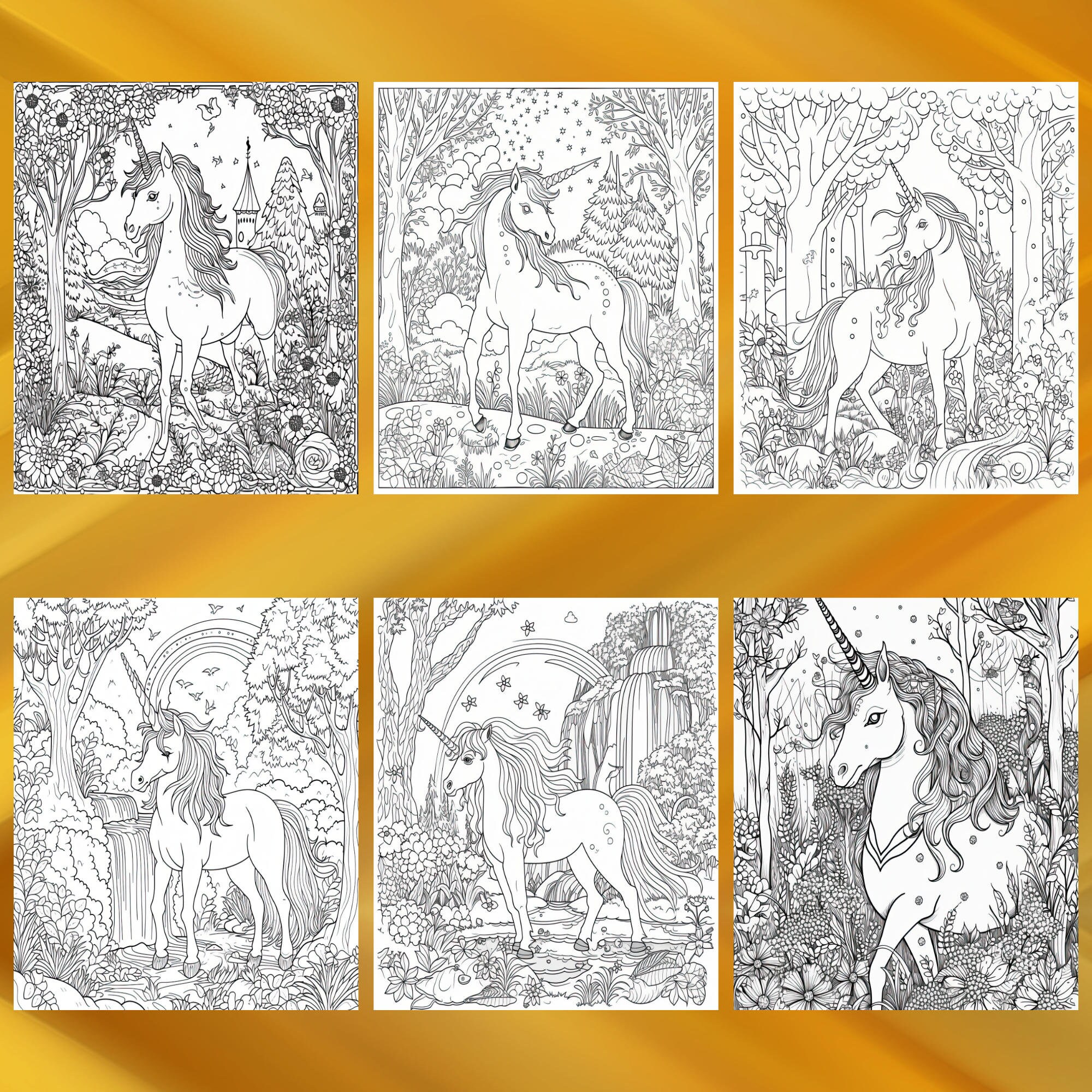 Unicorn Coloring Pages, 25 Unicorn Coloring Printable PDF Pages, Sendo ...