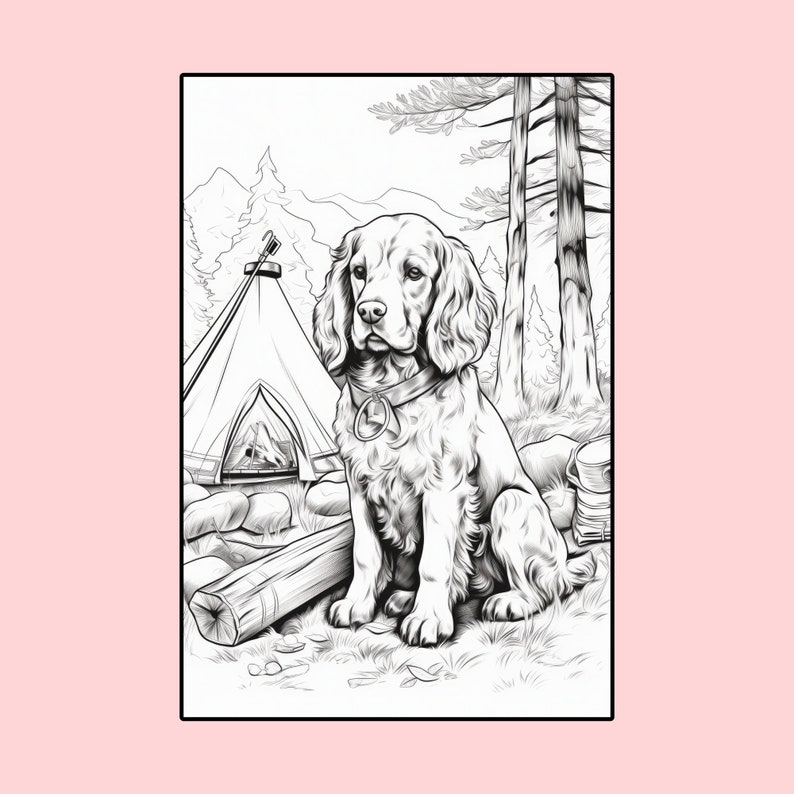 Cocker Spaniel Coloring Pages: 21 Printable Dog Illustrations (PDF) - Etsy