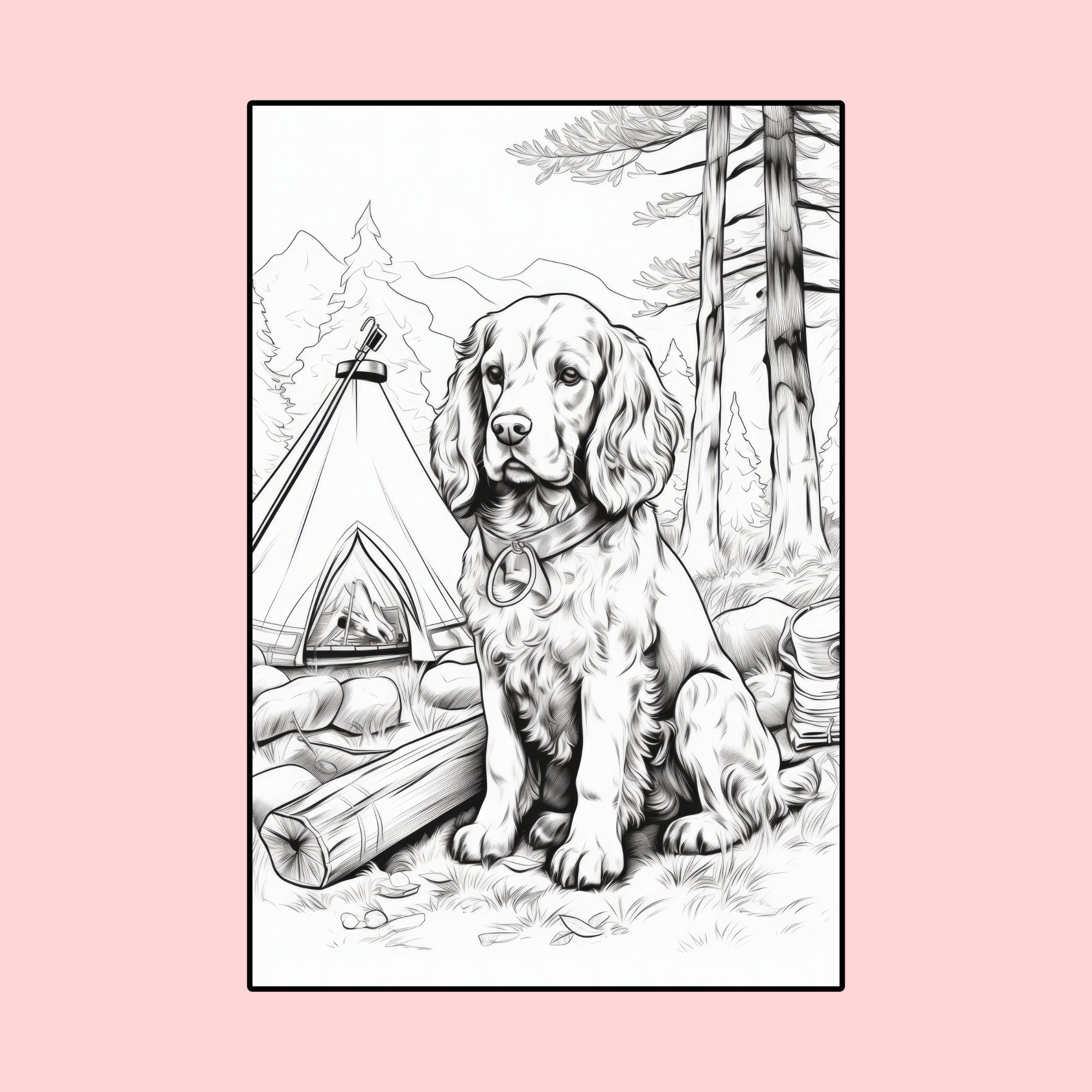 Cocker Spaniel Coloring Pages: 21 Printable Dog Illustrations (PDF) - Etsy
