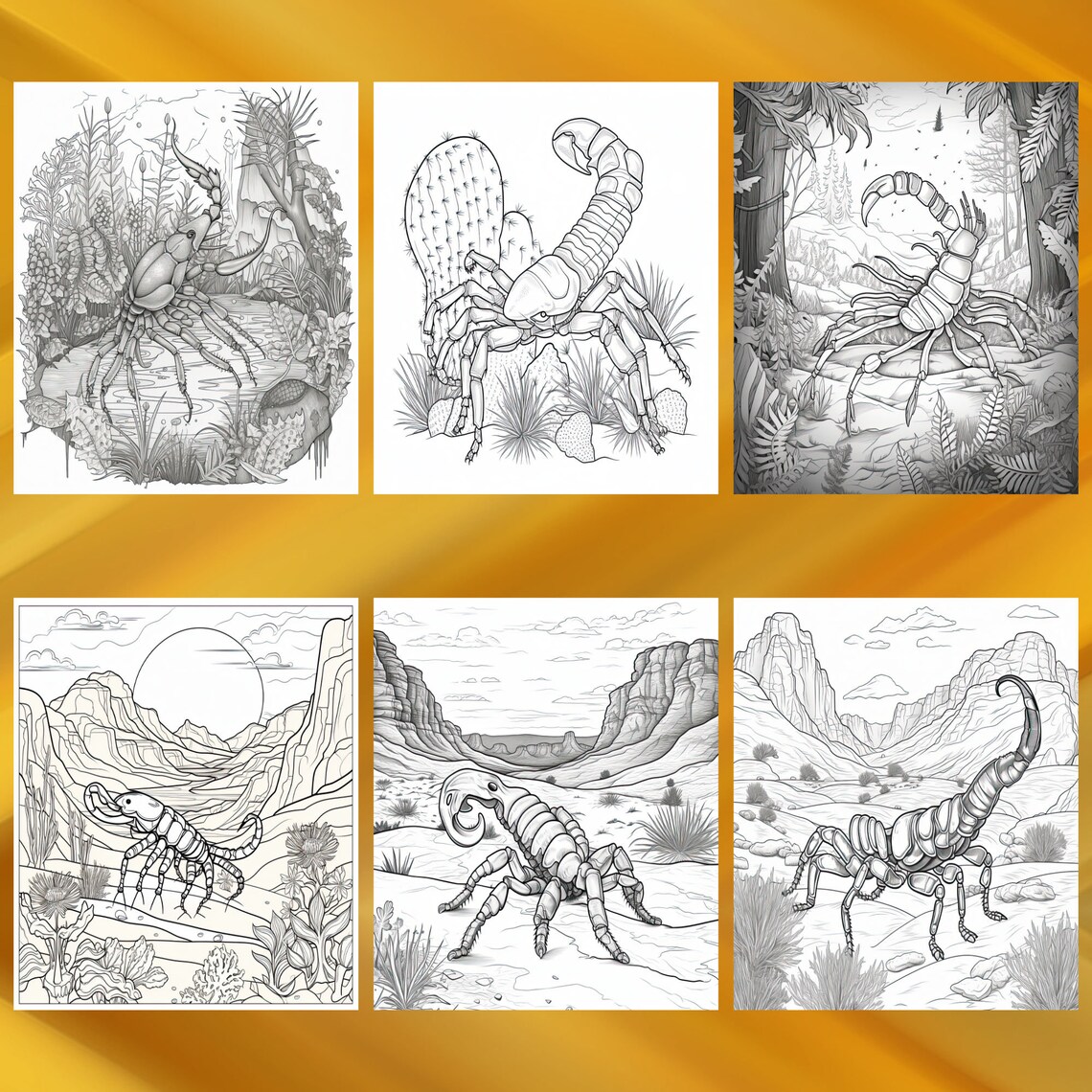 Scorpion Coloring Pages, 25 Scorpion Printable PDF Pages, Sendo ...