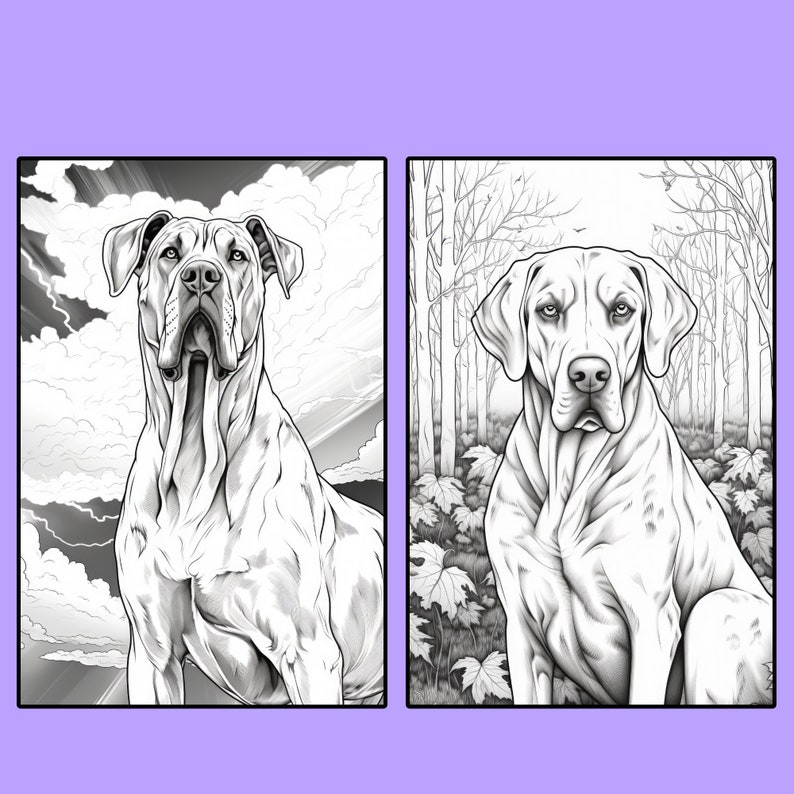 47 Great Dane Coloring Pages, Printable PDF Dog Coloring Pages, Great ...