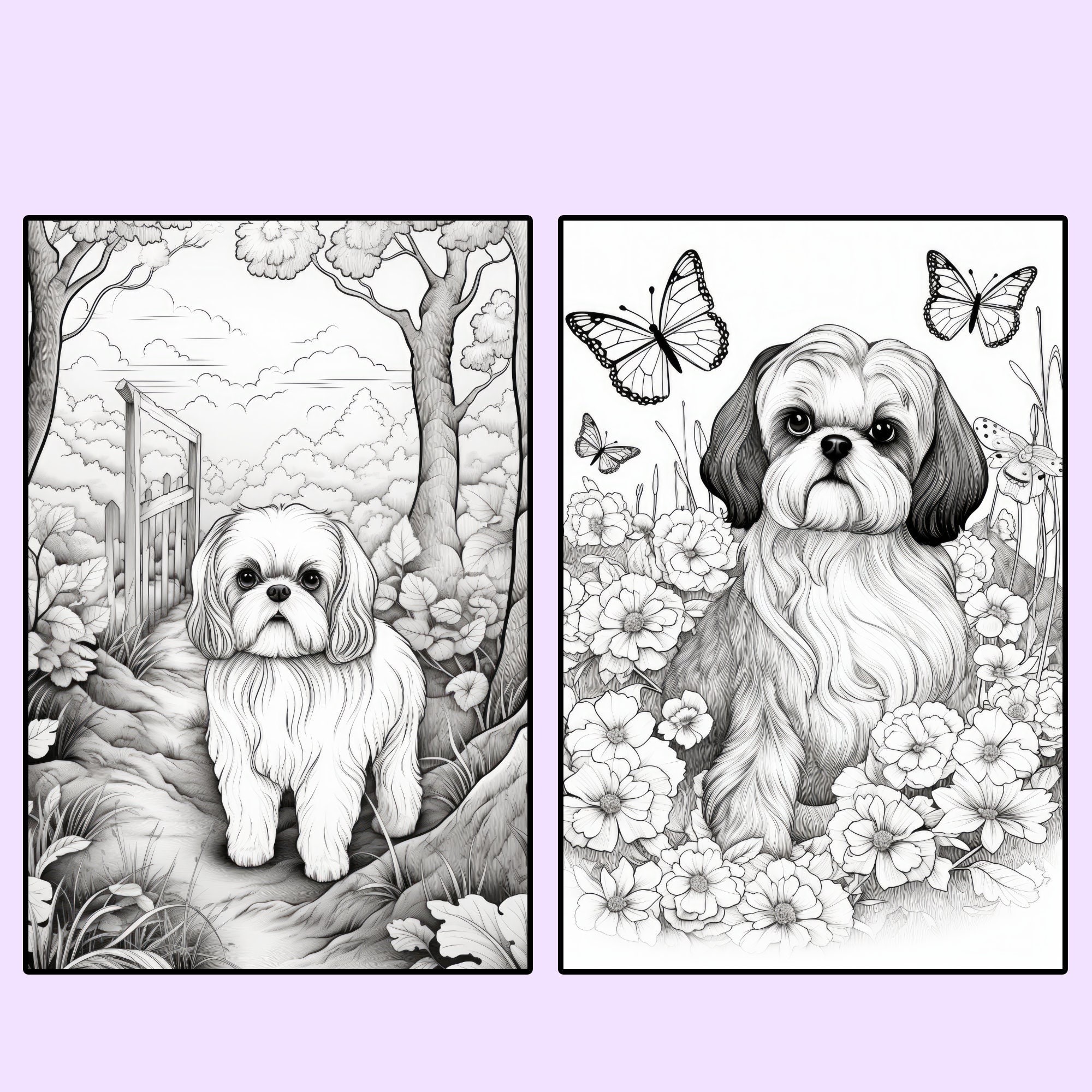 50 Shih Tzu Coloring Pages, Printable PDF Dog Coloring Pages, Shih Tzu ...