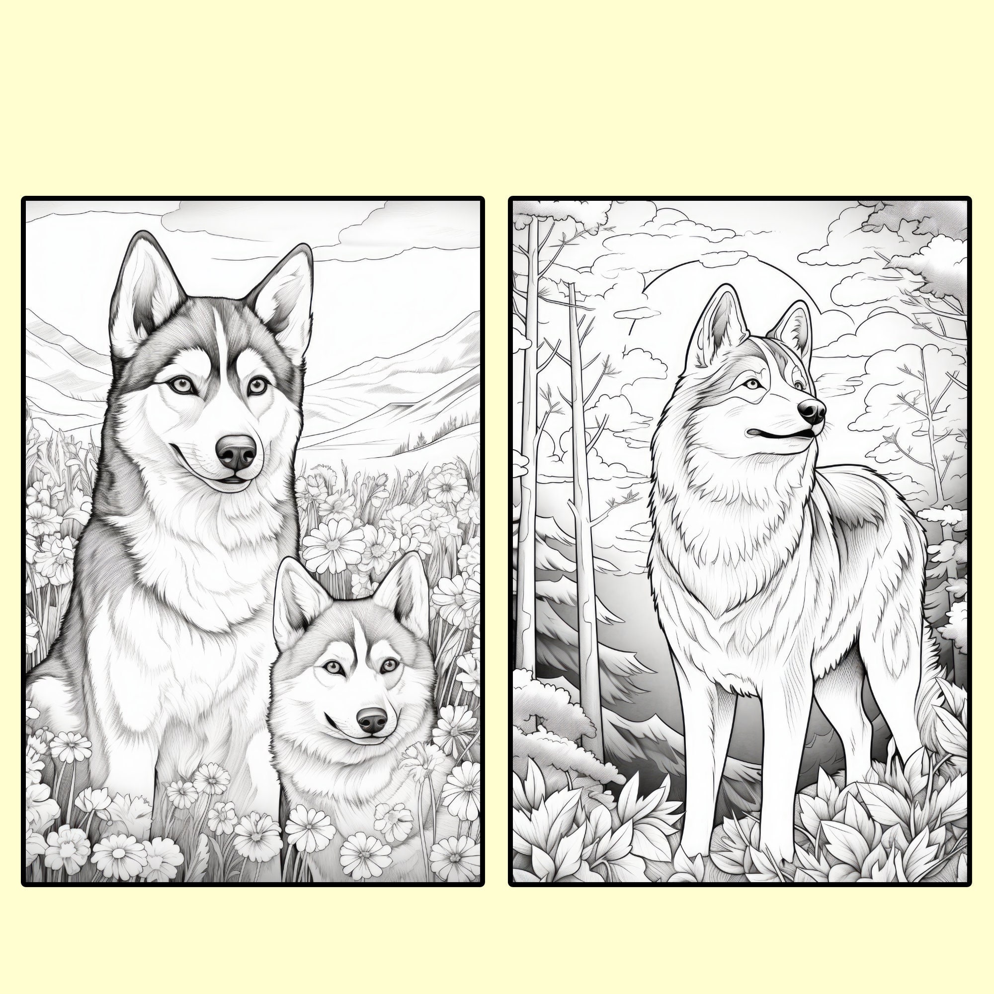 50 Siberian Husky Coloring Pages, Printable PDF Dog Coloring Pages ...