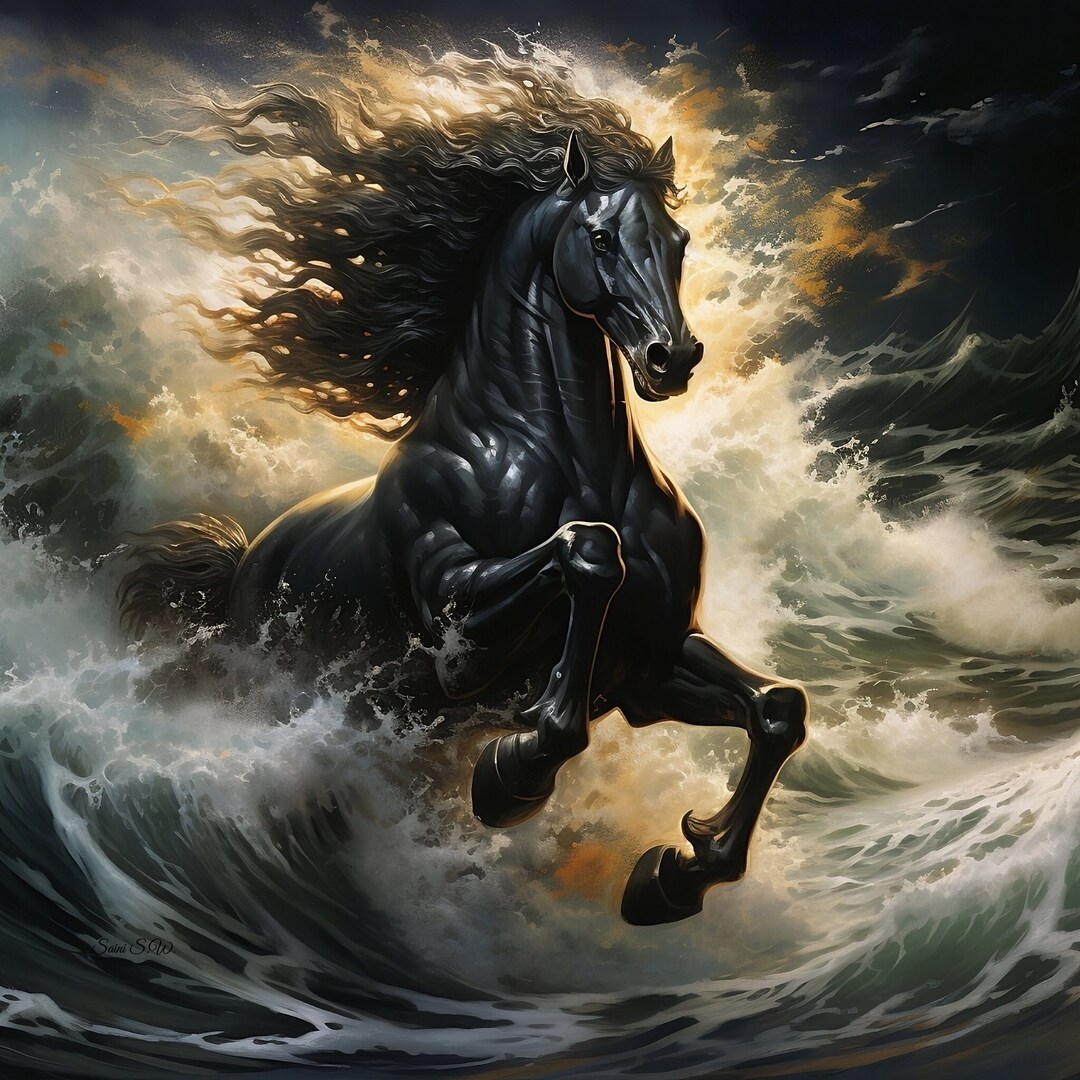 Black Beast - Printable Majestic Horse Wall Art for Home and Office ...