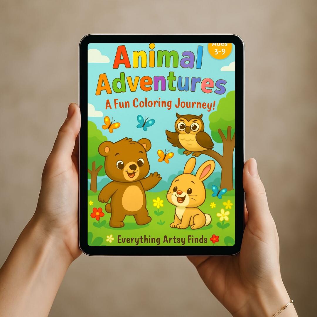 Printable Kids Colouring Book | 20 Fun Animal Pages | Digital Download ...