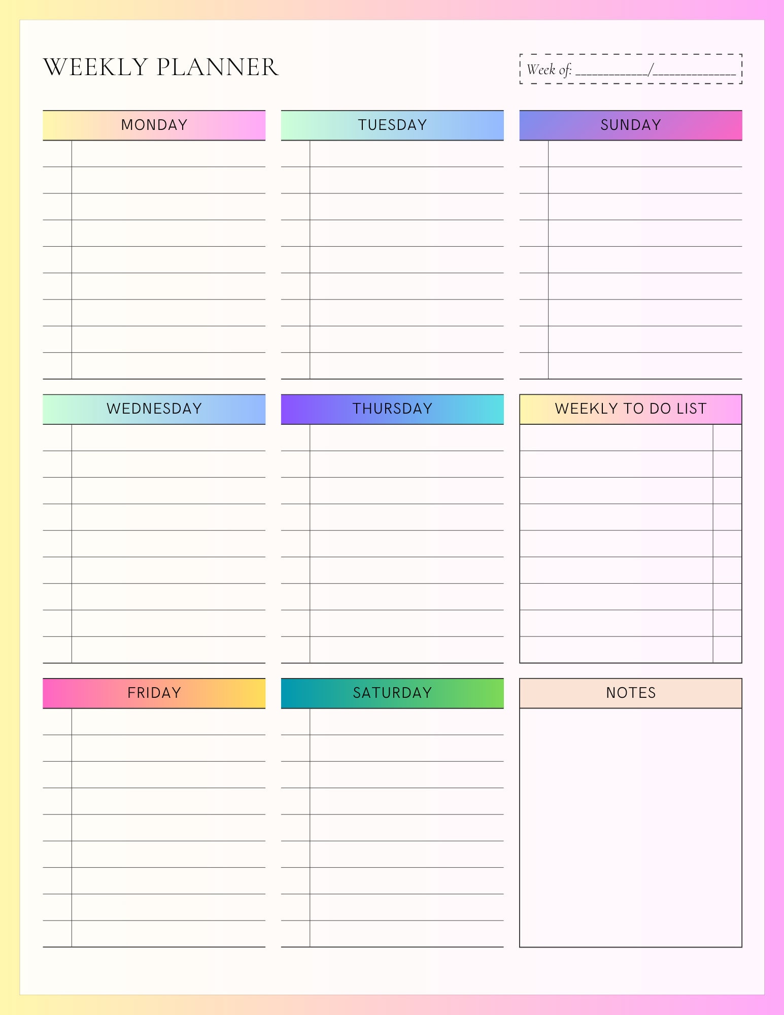 Printable Planner, Daily Planner, Weekly Planner, - Etsy