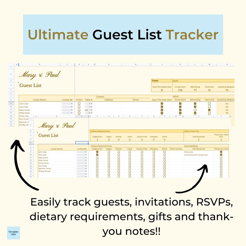 Truly Useful Wedding Guest List Tracker & Automated Seating Chart ...