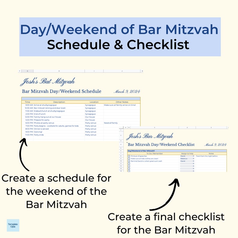 Truly Useful Bar Mitzvah Planner Spreadsheet | Guest List and Seating ...