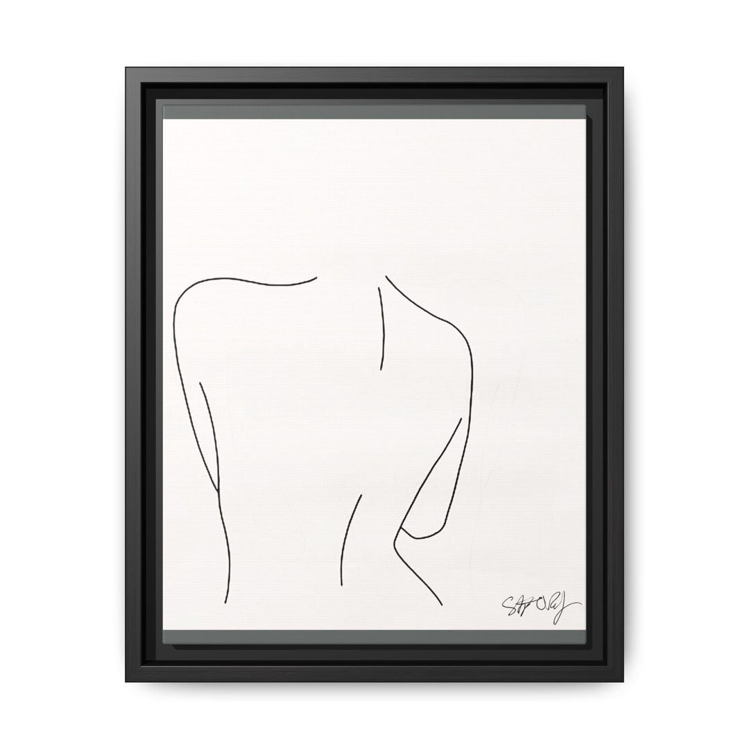 Minimal Line Female Back Figure Matte Canvas - Etsy