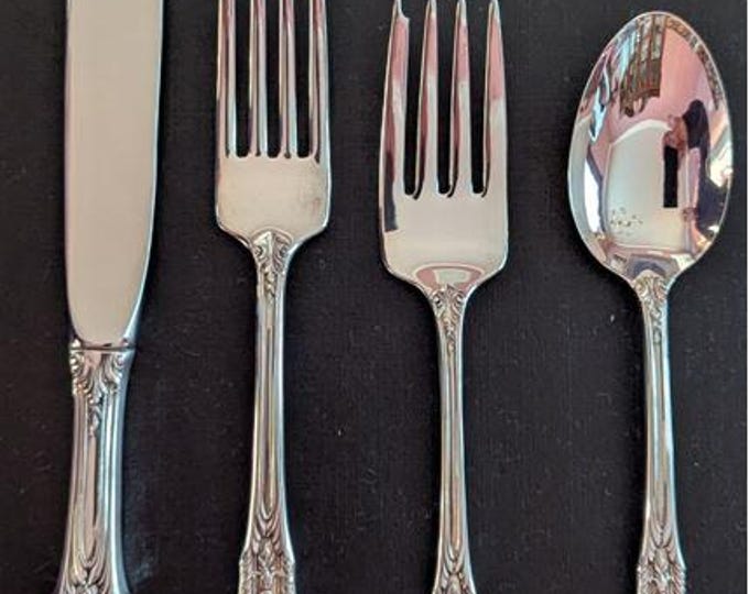 Rose Point Like NEW Old Stock by Wallace - One Sterling 4-PC Setting ...