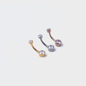 Dainty Diamond Belly Piercing, 14g Implant Grade Titanium Internal ...