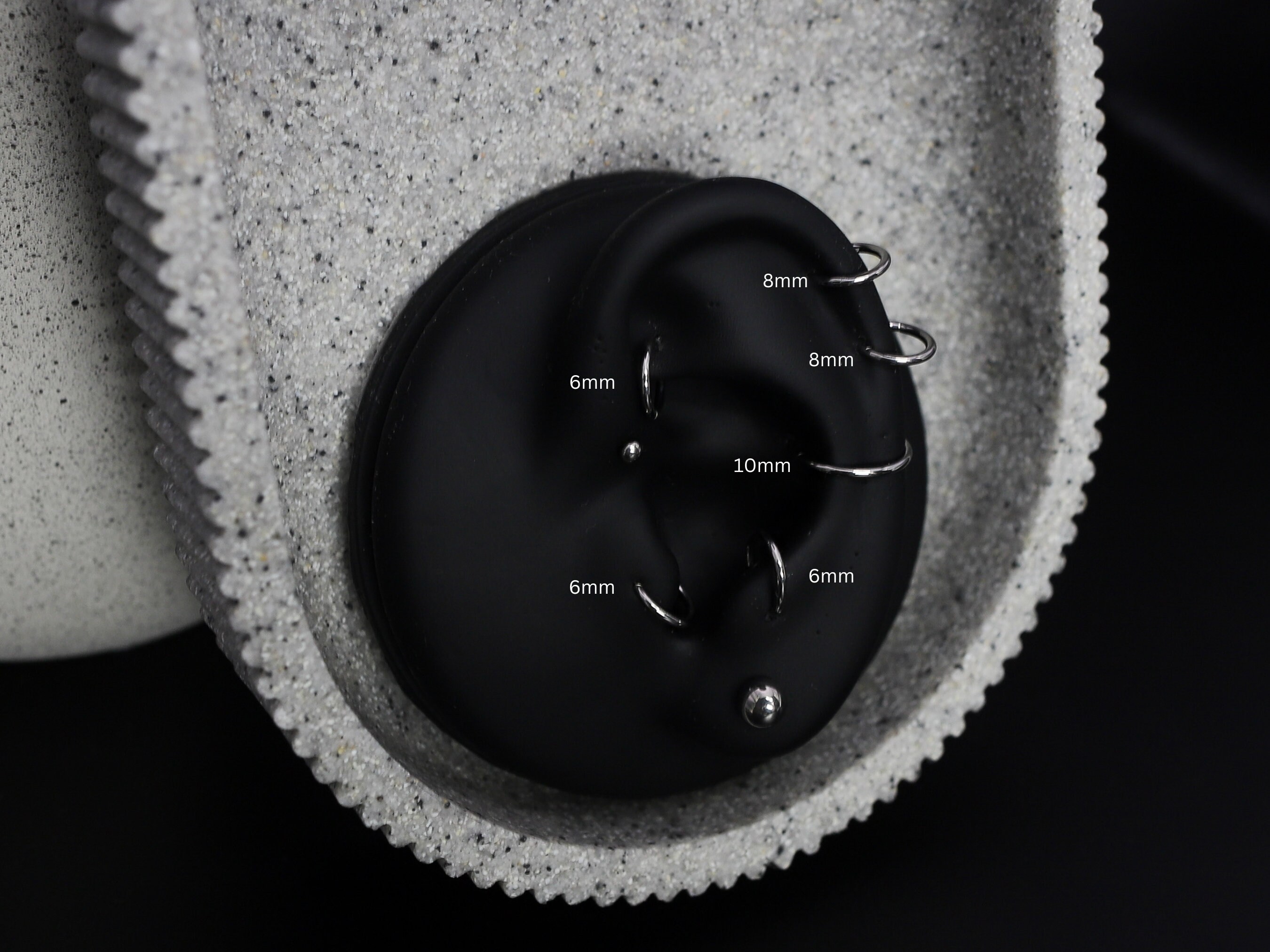 Plain Cartilage Hoop, 16g Implant Grade Titanium, 6mm-10mm Diameter ...