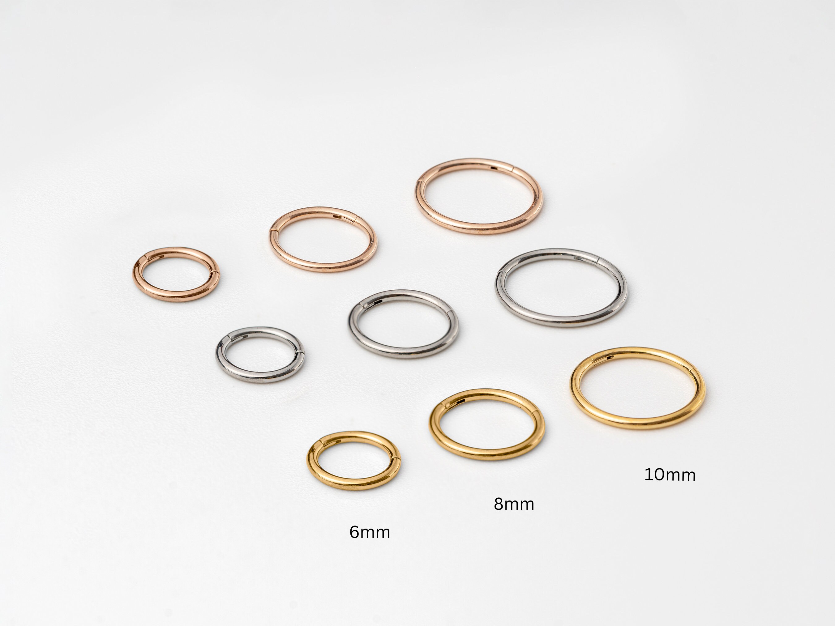 Plain Cartilage Hoop, 16g Implant Grade Titanium, 6mm-10mm Diameter ...