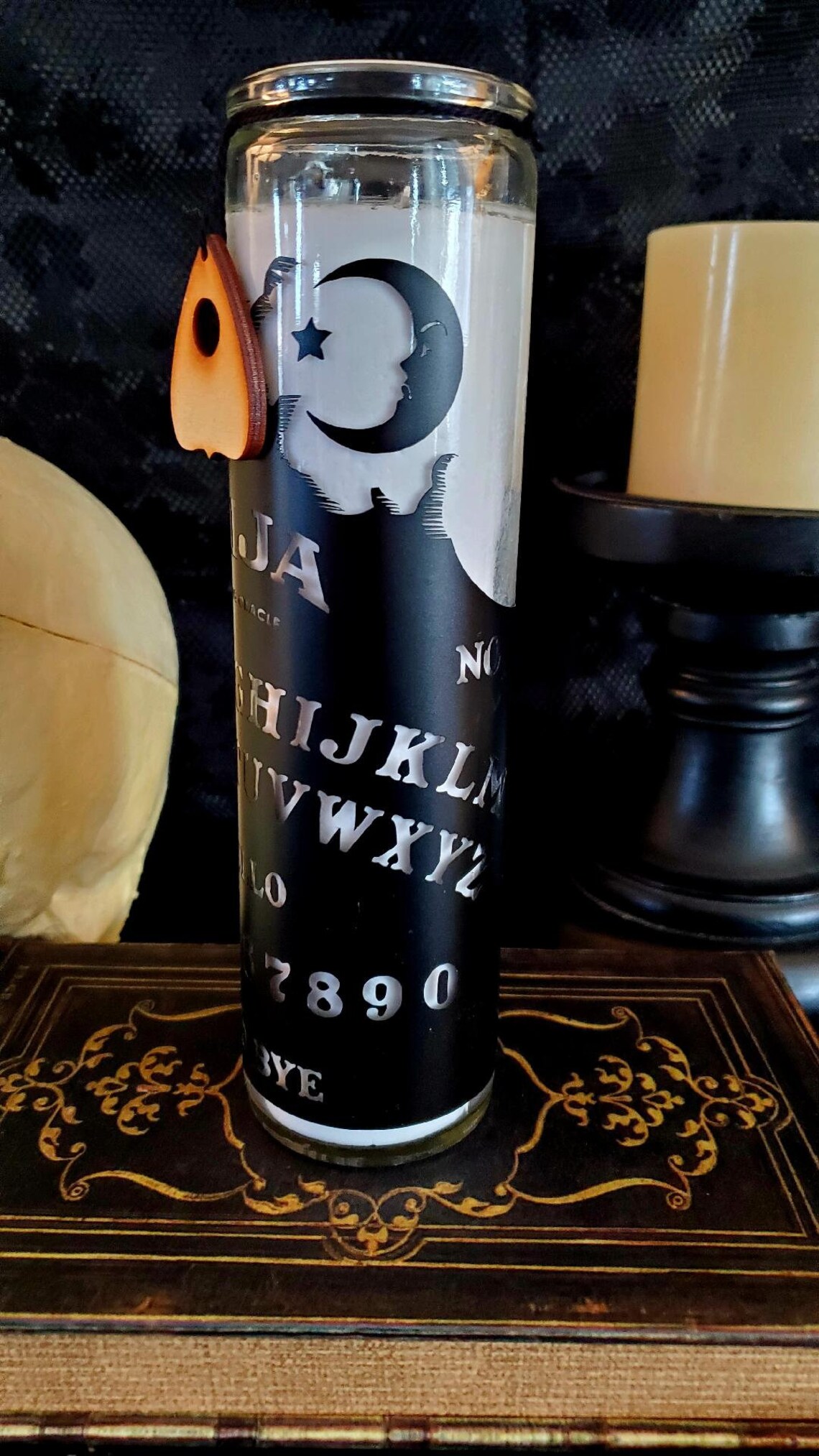 Ouija Board Seance Prayer Candle With Planchette Charm / Goth Occult ...