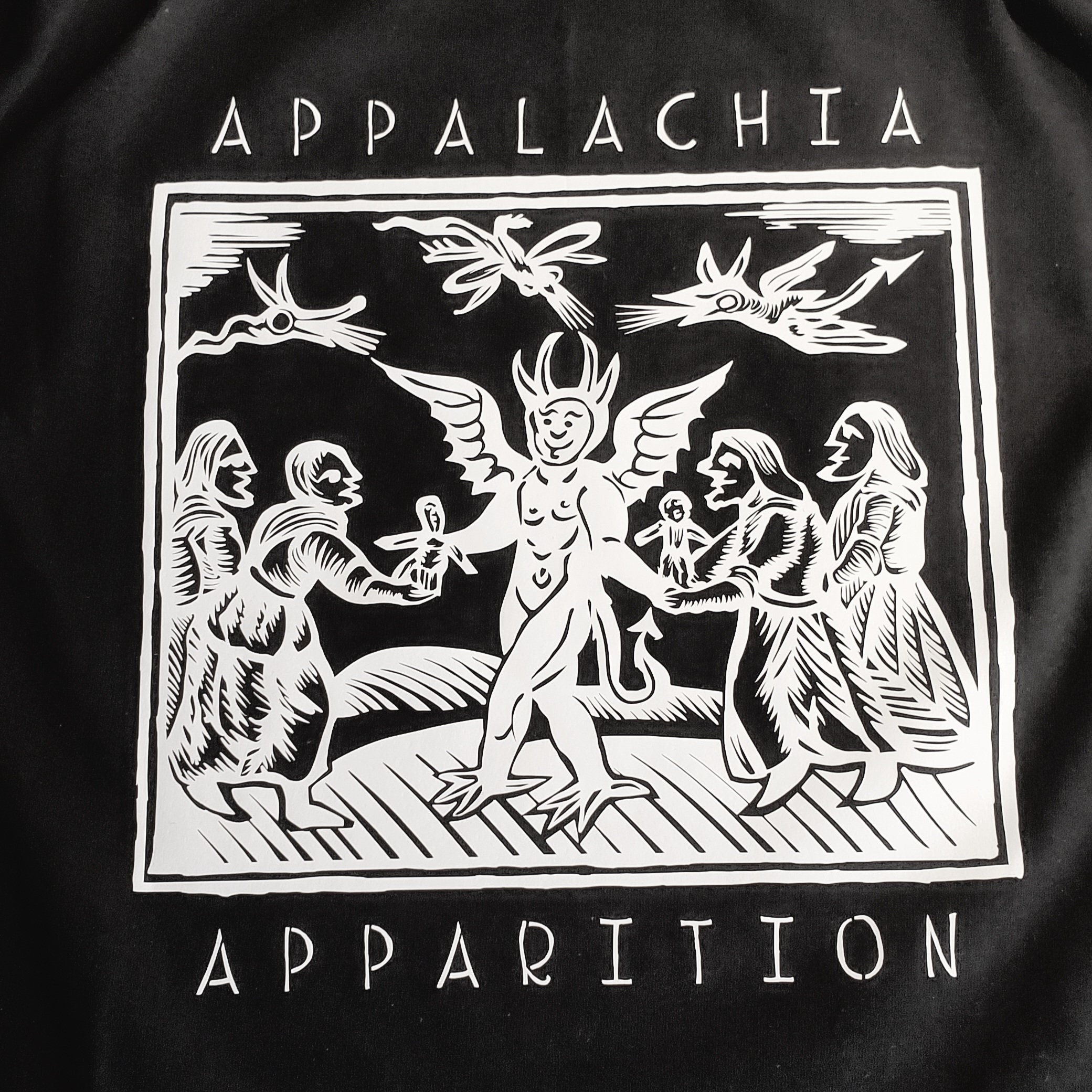 Appalachia Apparition Woodcut Witches Black Unisex Teeshirt ...