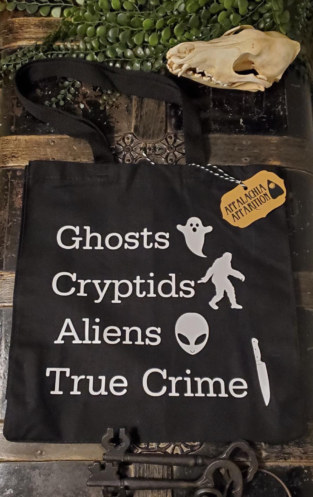 Ghosts Cryptids Aliens True Crime Tote Bag / Bigfoot Supernatural Ufos ...