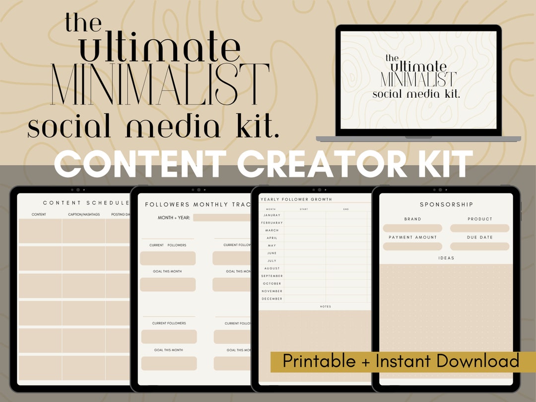 Social Media Planner Bundle Instagram, Tiktok, Youtube Blogger Content ...