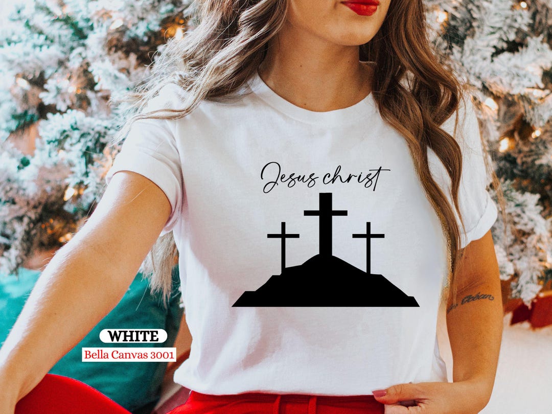 Jesus Christ Cross Three Crosses Design, Christian Faith T-shirt ...