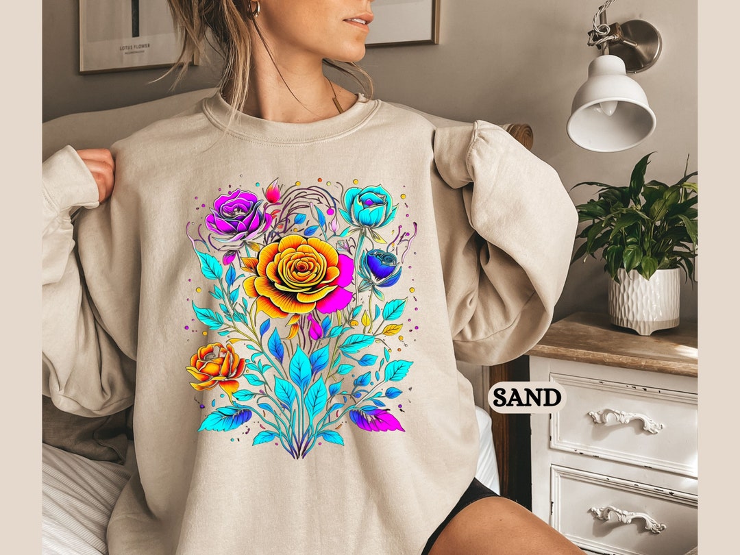 Rose Garden Flower Sweatshirt Wildflower Shirt T For Her Bouquet