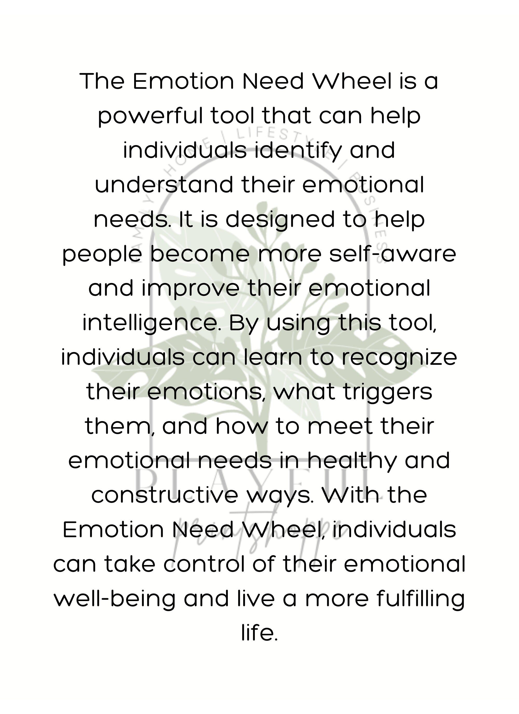 Emotion Need Wheels| DBT Emotion Wheel| CBT| Emotion Need Feeling Wheel ...