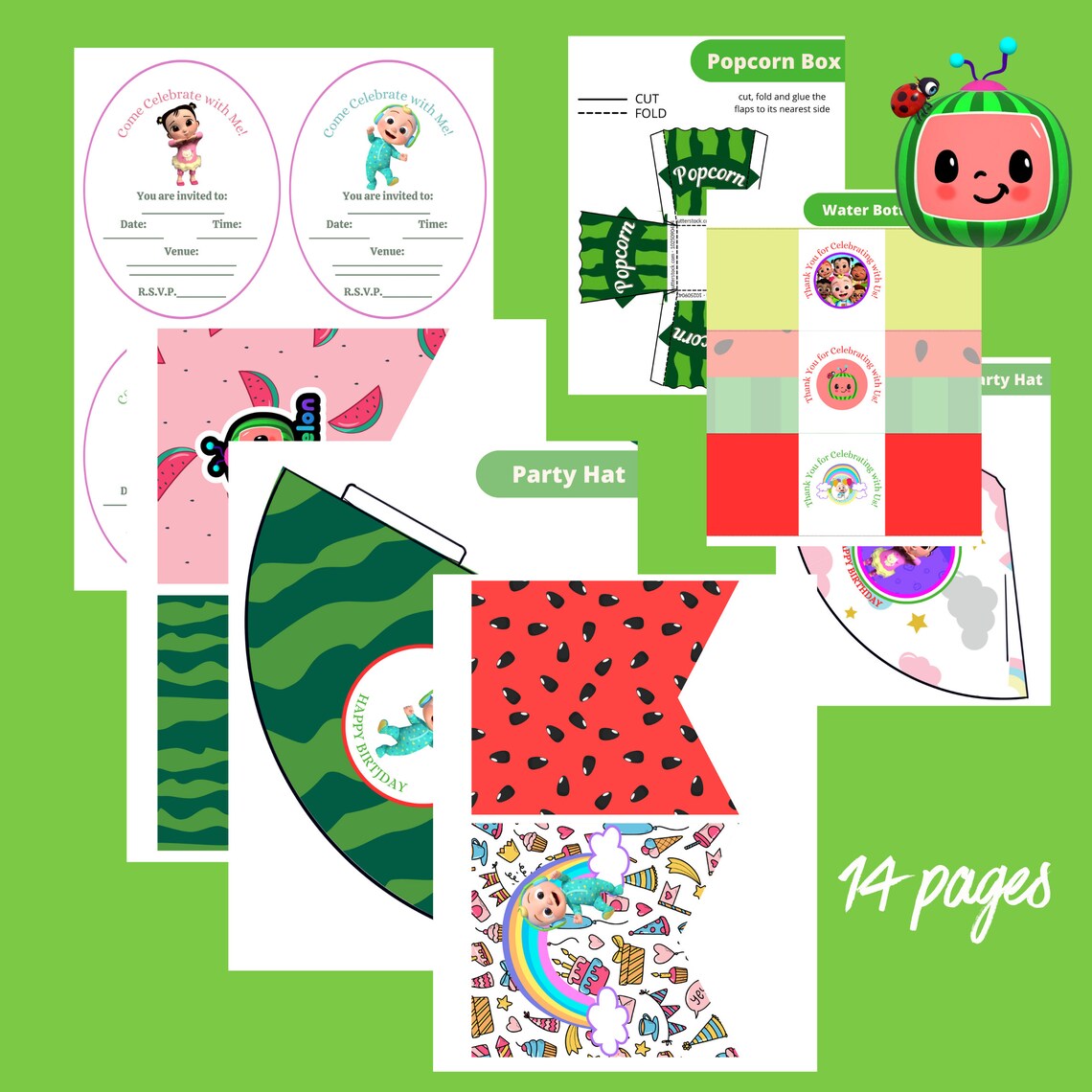 Customizable Birthday Party Kit Template Kids Birthday Party Kit - Etsy