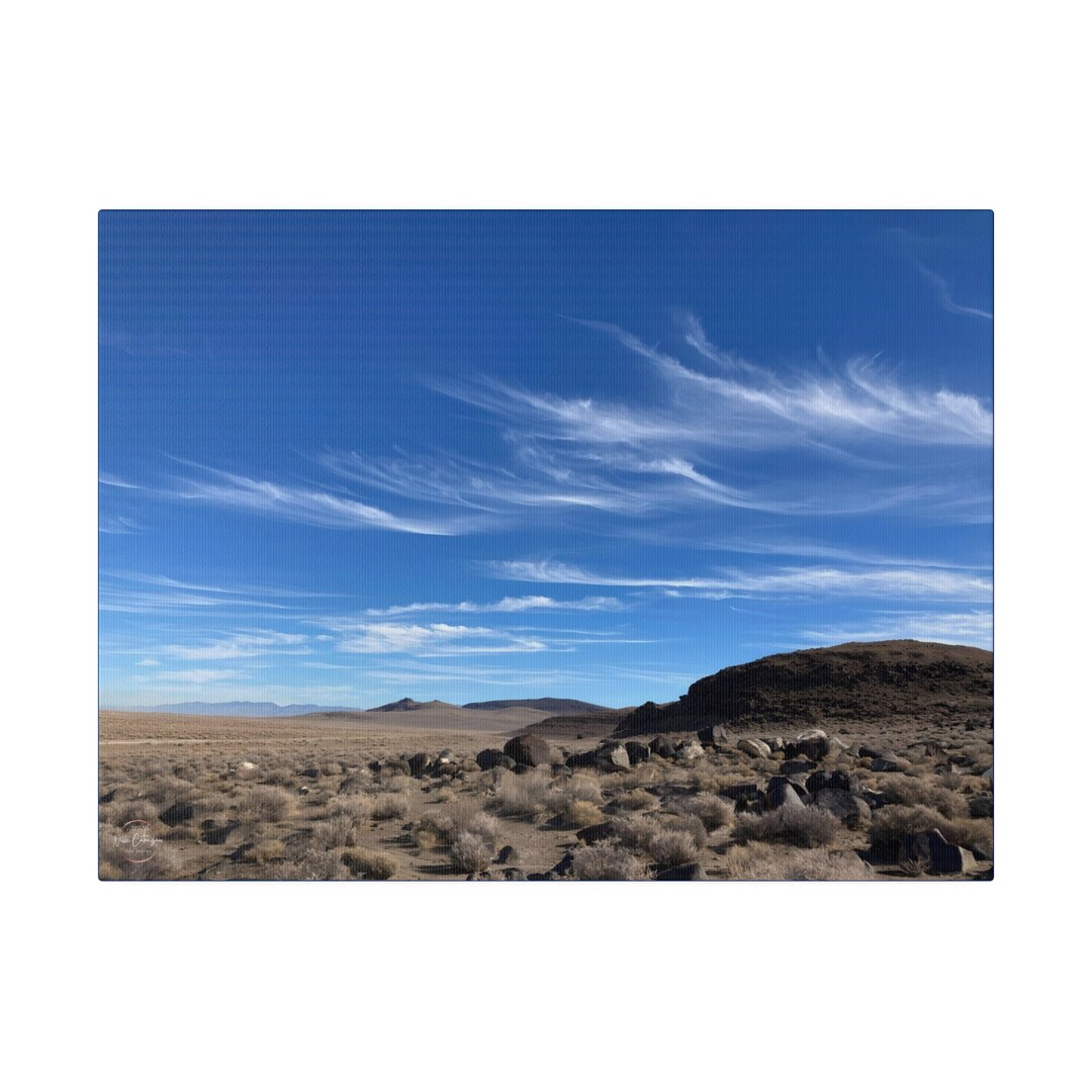 Wisps Desert Blue Sky Clouds Canvas Wall Art - Etsy