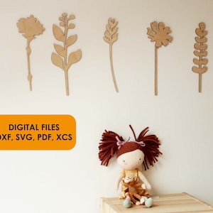 LASER CUT FILE - Wooden Flower Bouquet - Set 2 - 7 Elements - Svg - Dxf ...