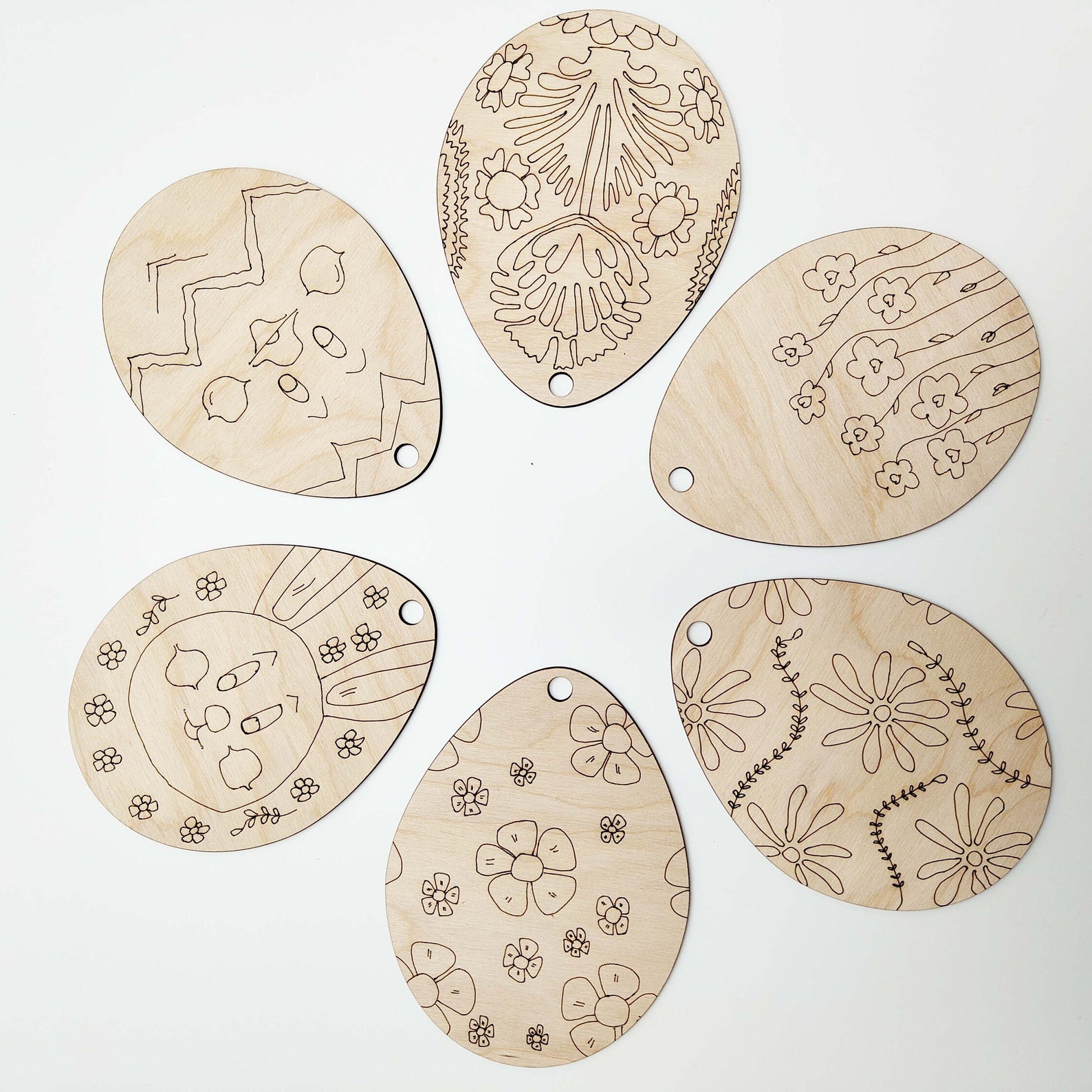 LASER CUT FILE Easter Eggs Line Drawing Colour Yourself Svg Dxf Pdf Xcs ...