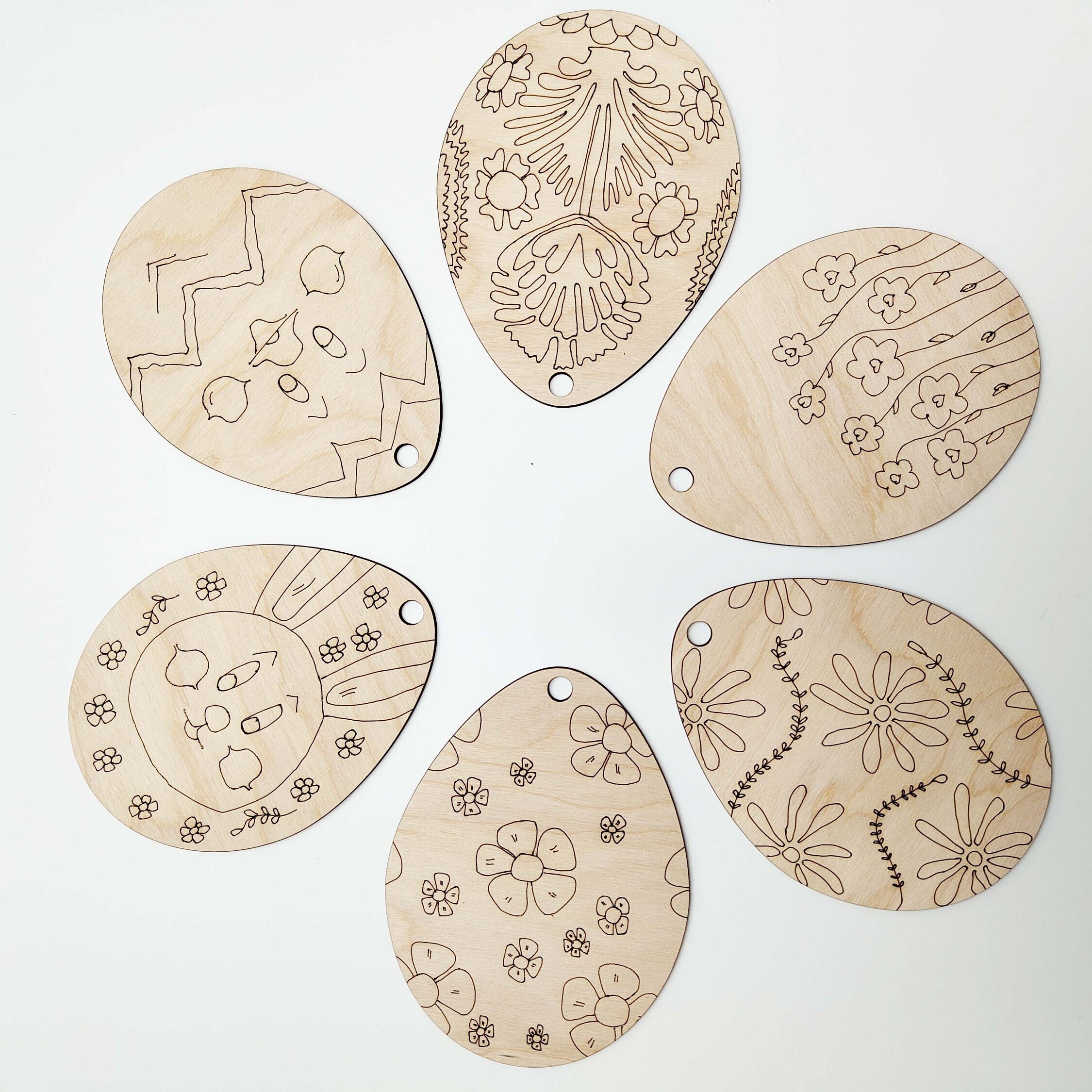 LASER CUT FILE Easter Eggs Line Drawing Colour Yourself Svg Dxf Pdf Xcs ...