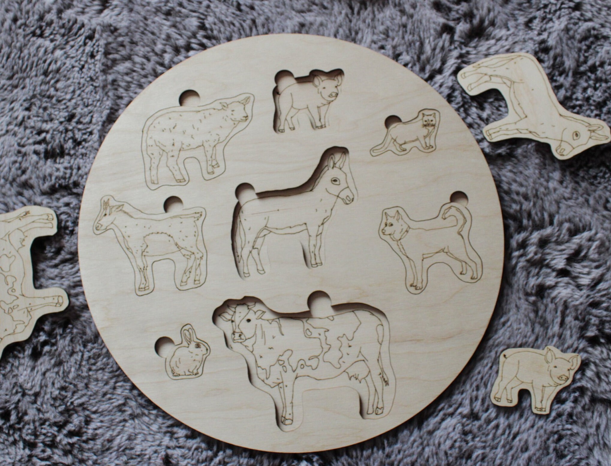 LASER CUT FILE - Animals Puzzle - Line Drawing - Colour Yourself - Svg ...