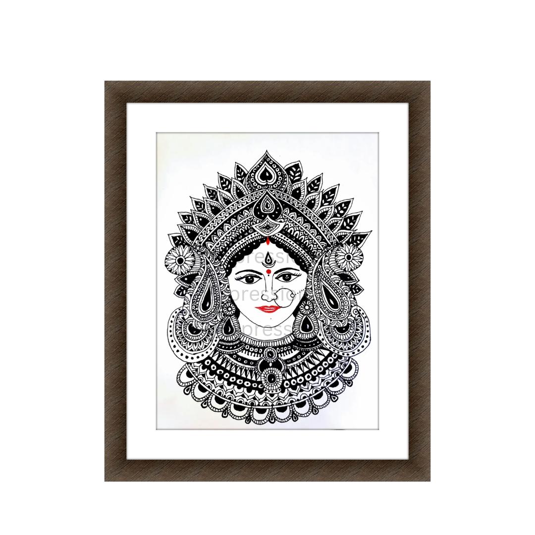 Maa Durga Mandala Art Digital Download - Etsy