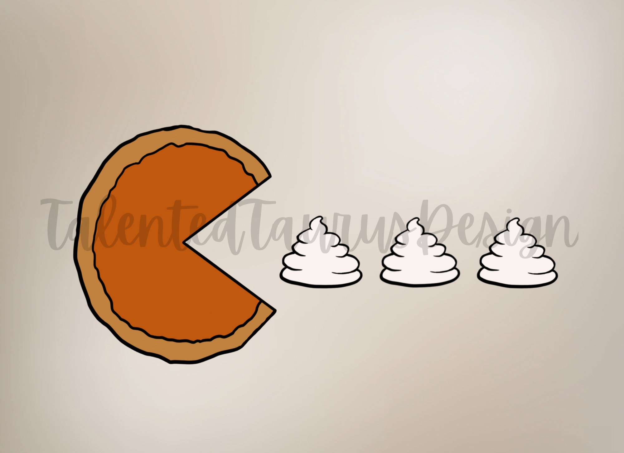 Digital Pumpkin Pie PAC-MAN - Etsy