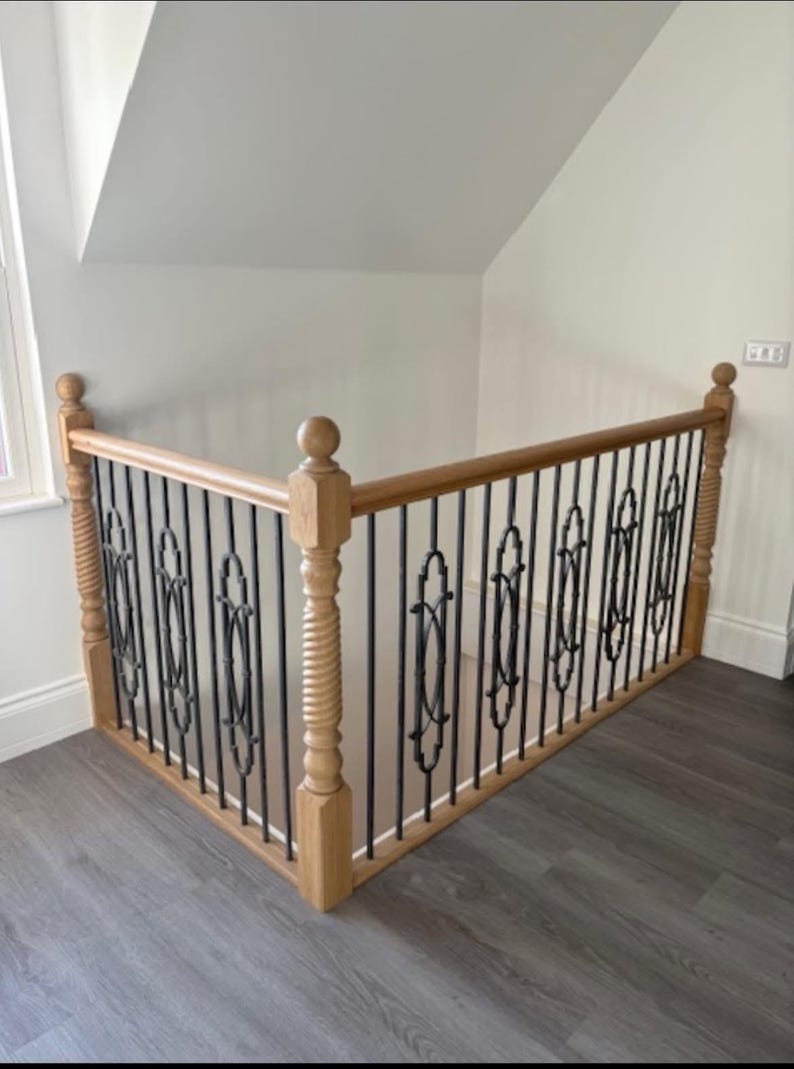 Solid Wrought Iron Balustrade Spindles: Custom Color Stair & Deck Bars ...