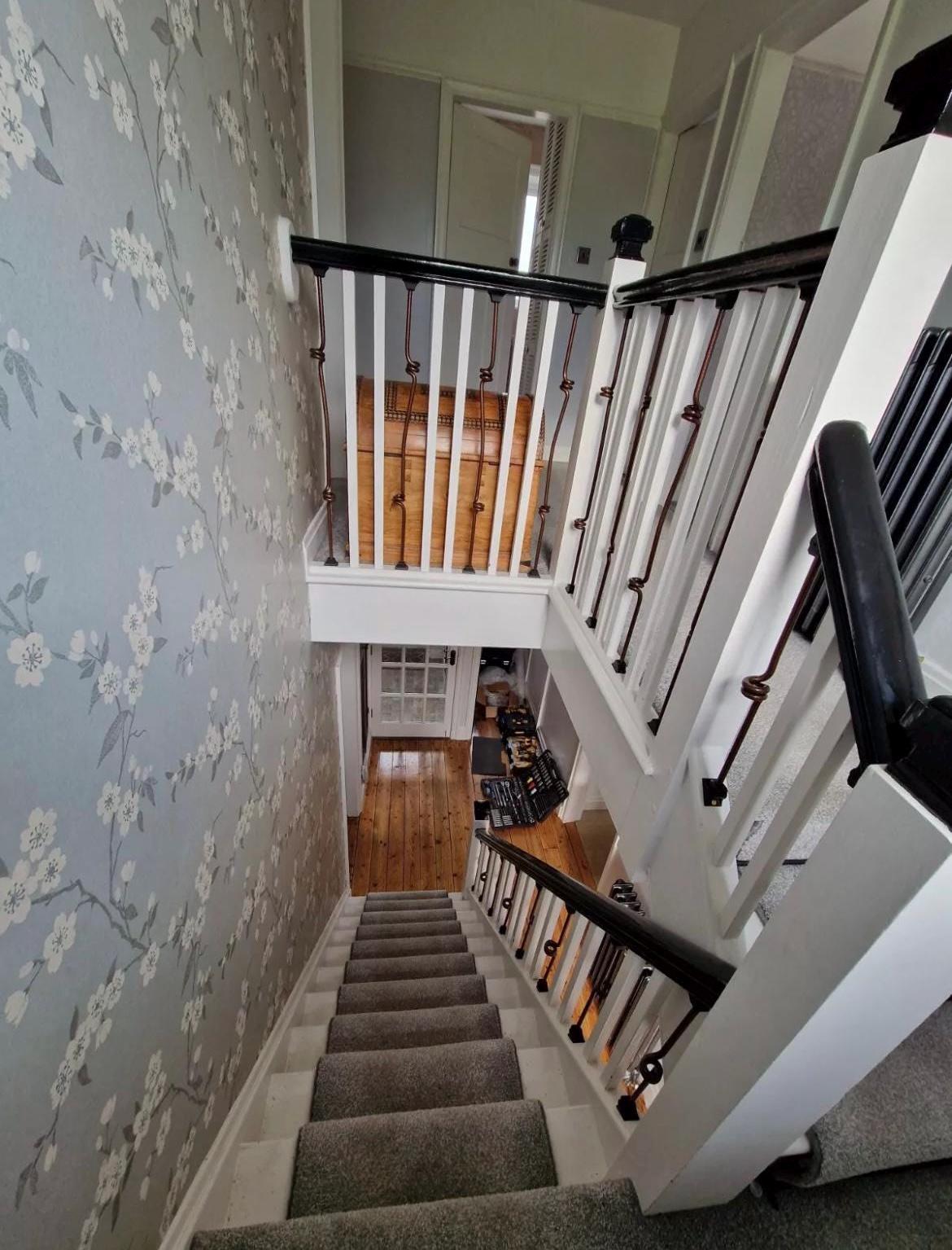 Solid Wrought Iron Balustrade Spindles: Custom Color Stair & Deck Bars ...