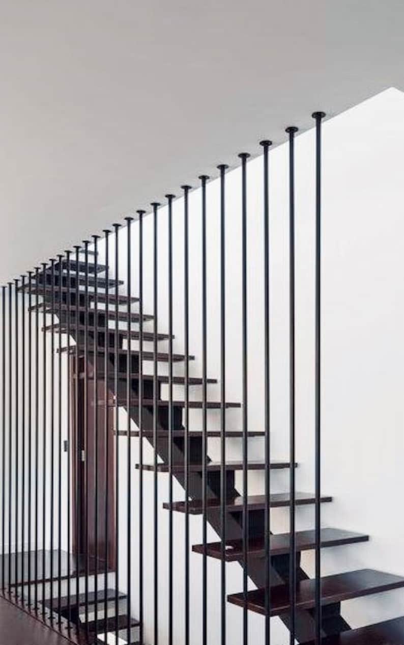 Steel Stair Screen Spindles Metal Wrought Iron Balustrade Floor Ceiling ...