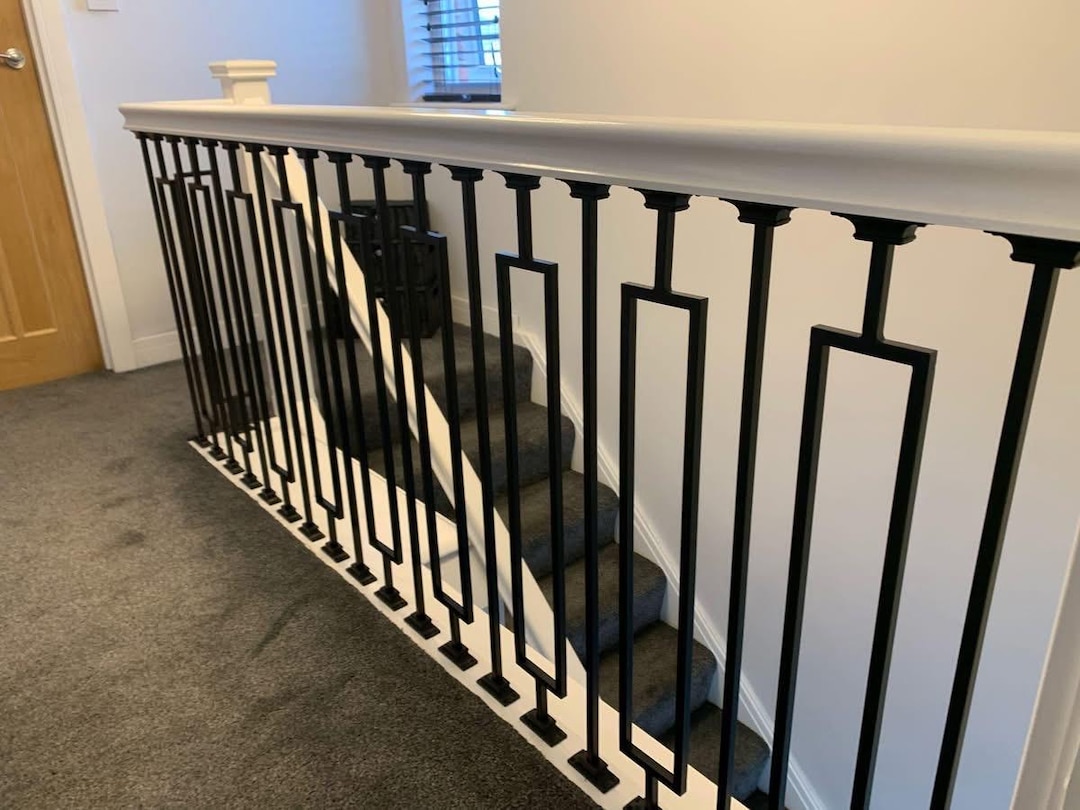 Solid Wrought Iron Balustrade Spindles: Custom Color Stair & Deck Bars ...